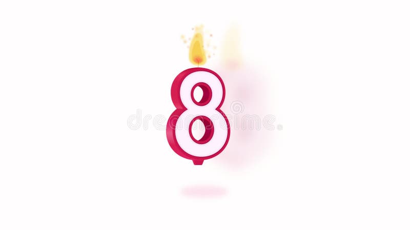 Number 8 Eight Cartoons Animation in Rotating Circle Border on Green ...