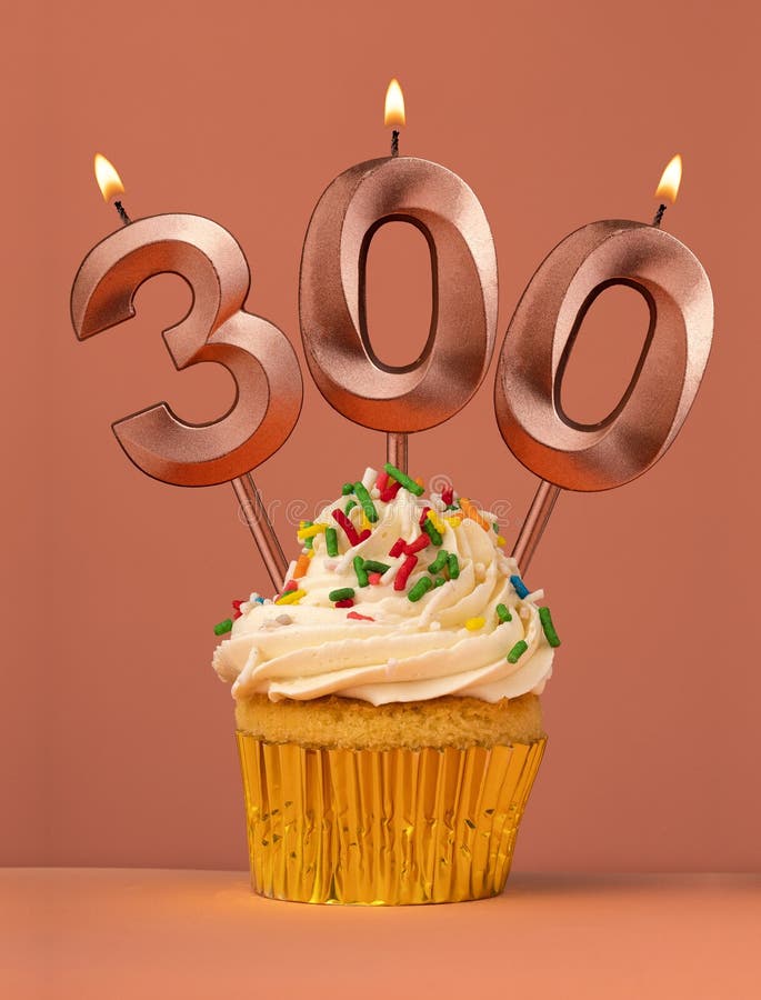 Candle Number 300 - Number of Followers or Likes Stock Illustration ...