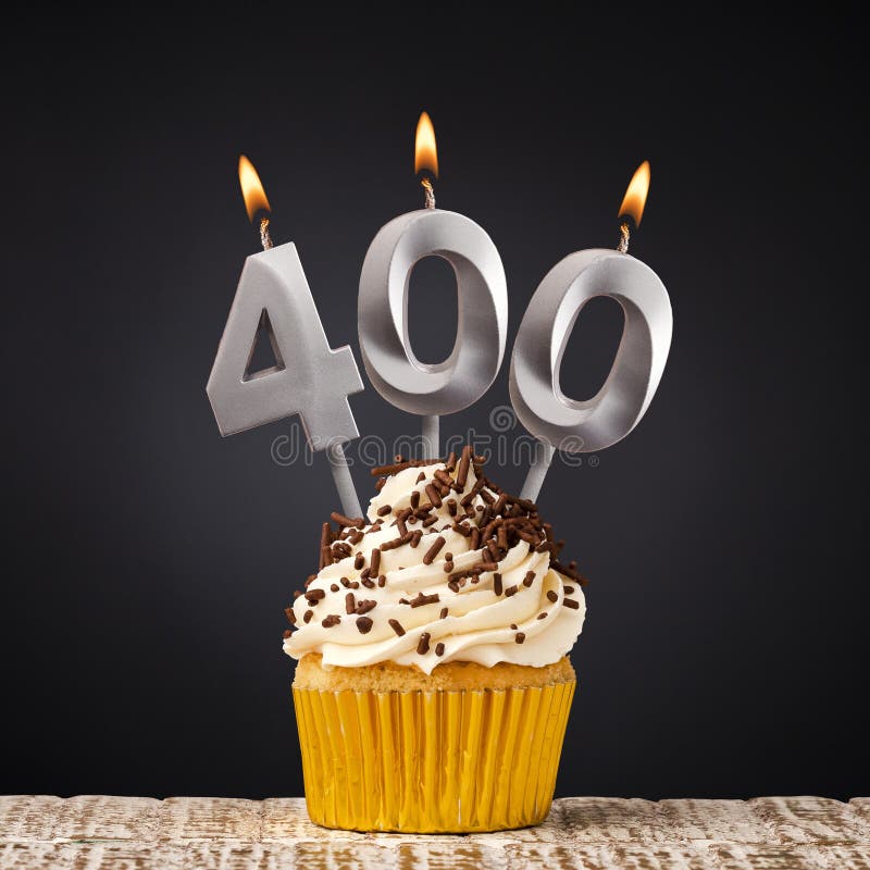 Candle Number 400 - Number of Followers or Likes Stock Photo - Image of ...