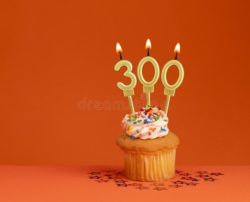 Candle Number 300 - Number of Followers or Likes Stock Photo - Image of ...