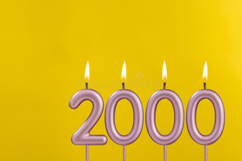 Candle Number 2000 - Number of Followers or Likes Stock Photo - Image ...