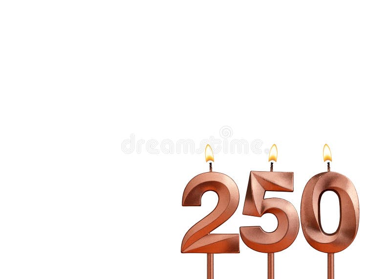 Candle Number 250 - Number of Followers or Likes Stock Illustration ...