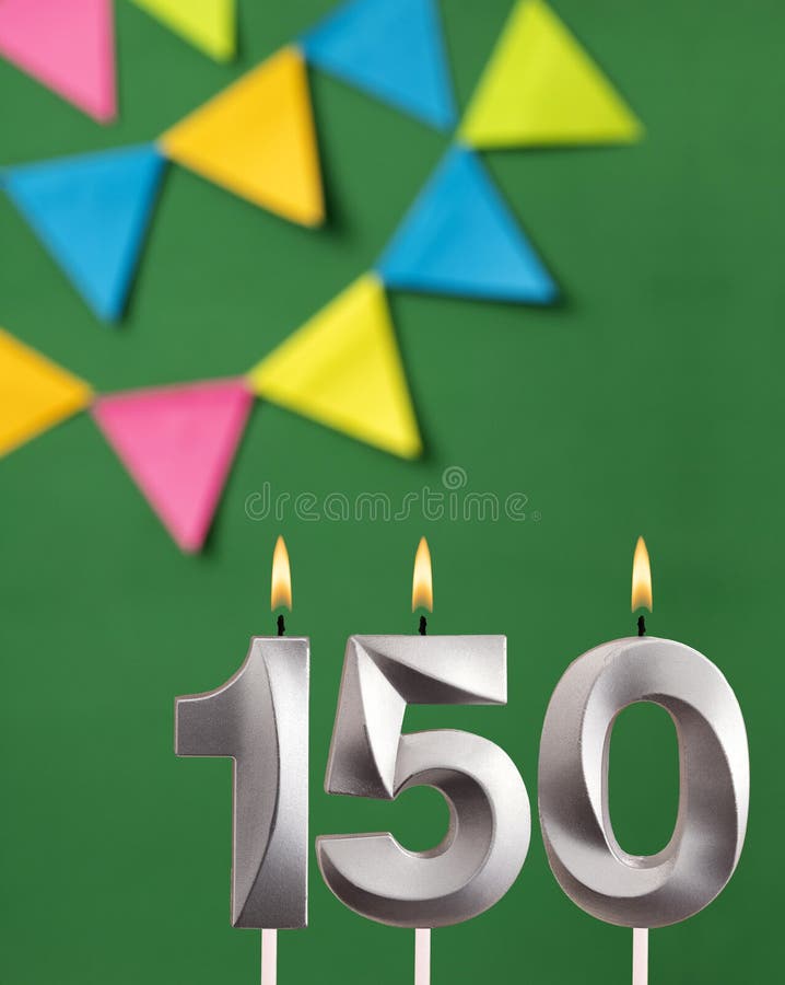 Candle Number 150 - Number of Followers or Likes Stock Image - Image of ...
