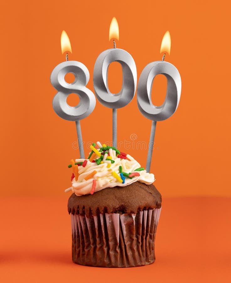 Candle Number 800 - Number of Followers or Likes Stock Image - Image of ...