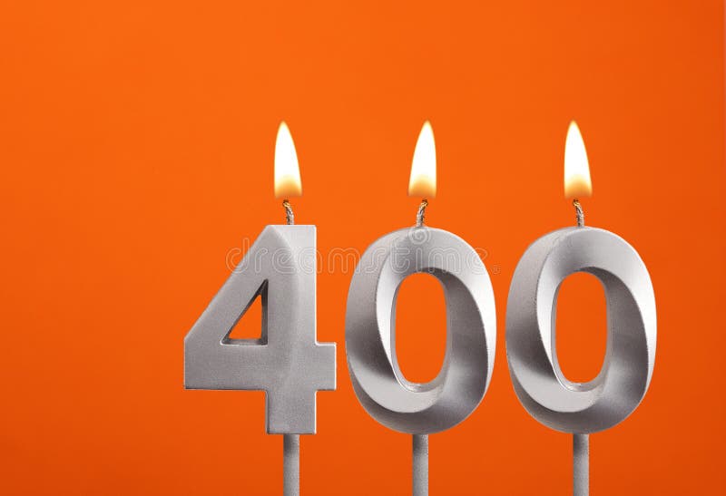 Candle Number 400 - Number of Followers or Likes Stock Illustration ...