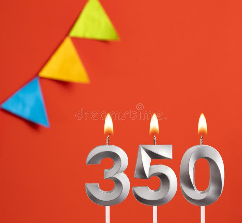 Candle Number 350 - Number of Followers or Likes Stock Photo - Image of ...