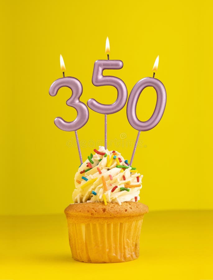 Candle Number 350 - Number of Followers or Likes Stock Image - Image of ...