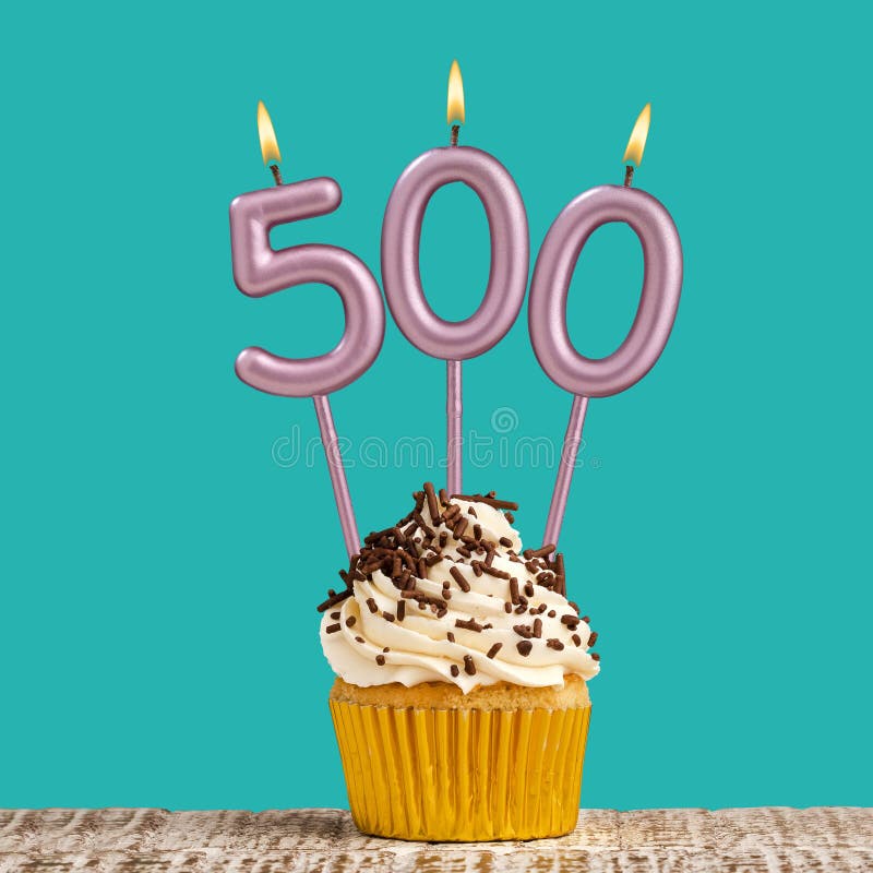 Candle Number 500 - Number of Followers or Likes Stock Photo - Image of ...