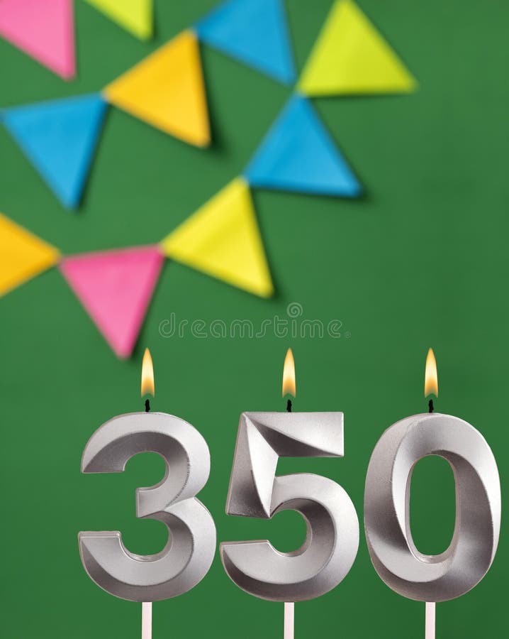 Candle Number 350 - Number of Followers or Likes Stock Image - Image of ...