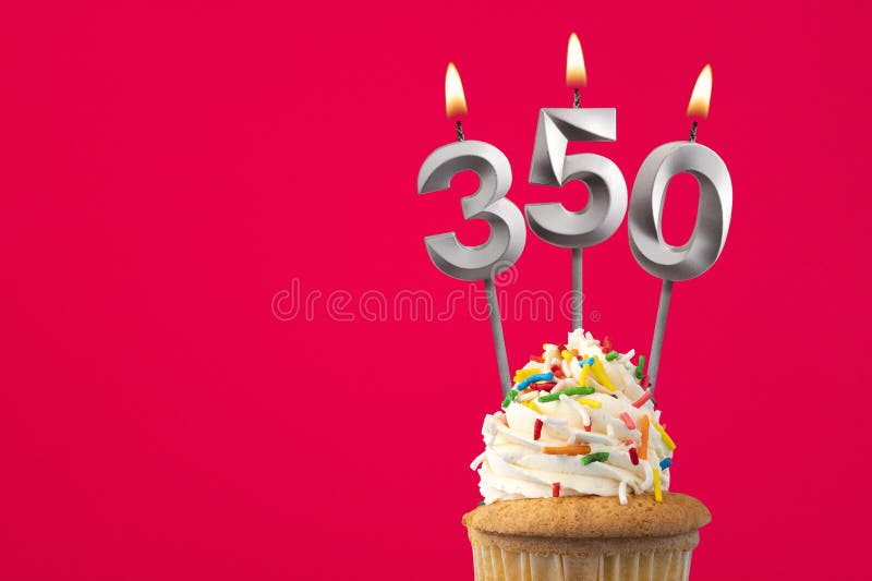 Candle Number 350 - Number of Followers or Likes Stock Image - Image of ...