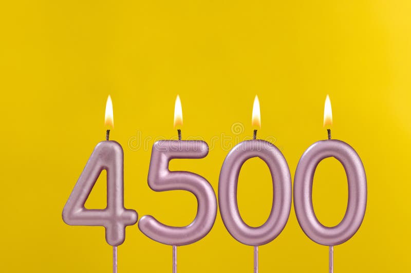 Candle Number 4500 - Number of Followers or Likes Stock Illustration ...