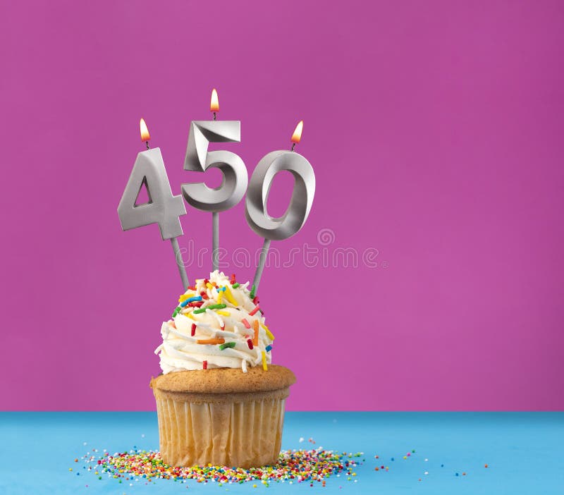 Candle Number 450 - Number of Followers or Likes Stock Photo - Image of ...