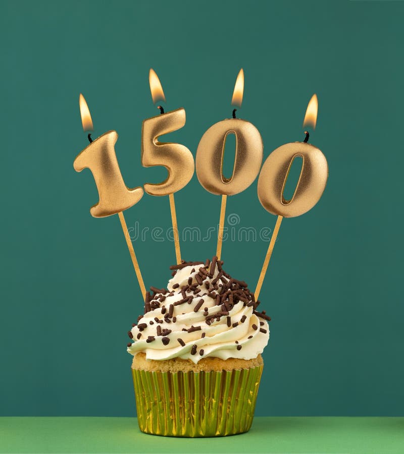 Candle Number 1500 - Number of Followers or Likes Stock Illustration ...