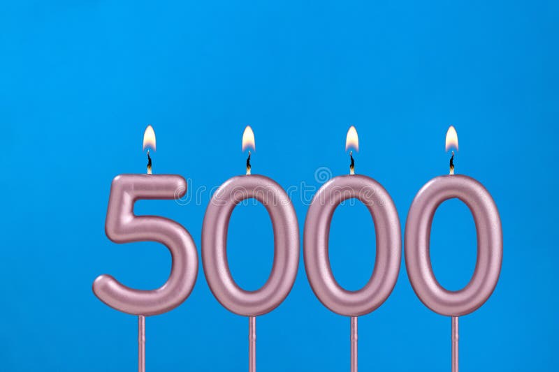 Candle Number 5000 - Number of Followers or Likes Stock Illustration ...