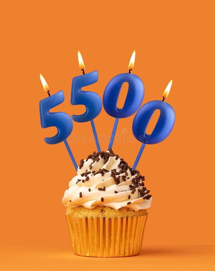 Candle Number 5500 - Number of Followers or Likes Stock Illustration ...