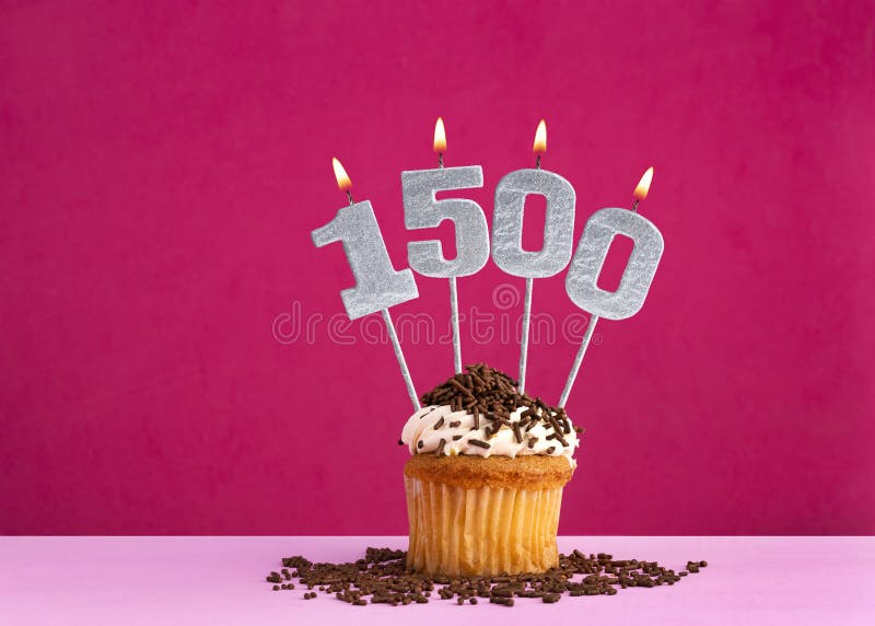 Candle Number 1500 - Number of Followers or Likes Stock Illustration ...