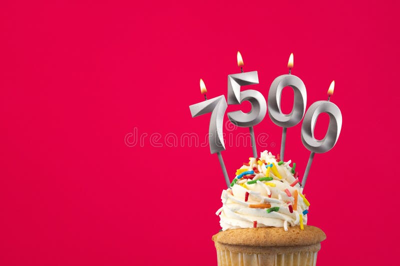 Candle Number 7500 - Number of Followers or Likes Stock Illustration ...
