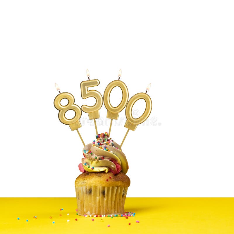 Candle Number 8500 - Number of Followers or Likes Stock Illustration ...