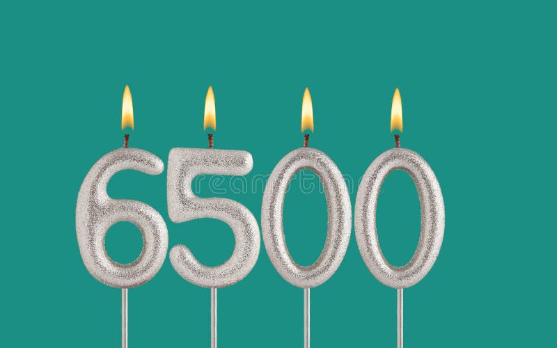 Candle Number 6500 - Number of Followers or Likes Stock Photo - Image ...