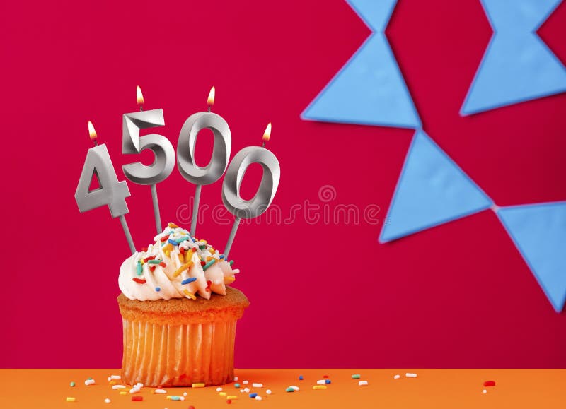Candle Number 4500 - Number of Followers or Likes Stock Photo - Image ...