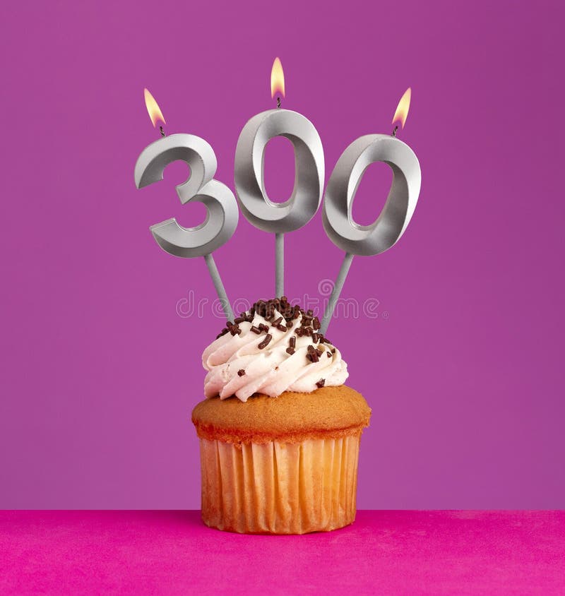 Candle Number 300 - Number of Followers or Likes Stock Image - Image of ...