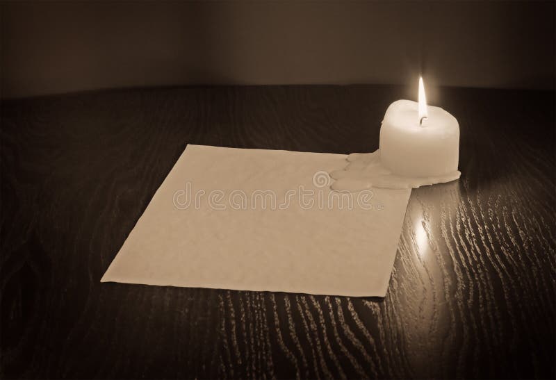 Candle and old paper stock image. Image of light, paper - 16884311