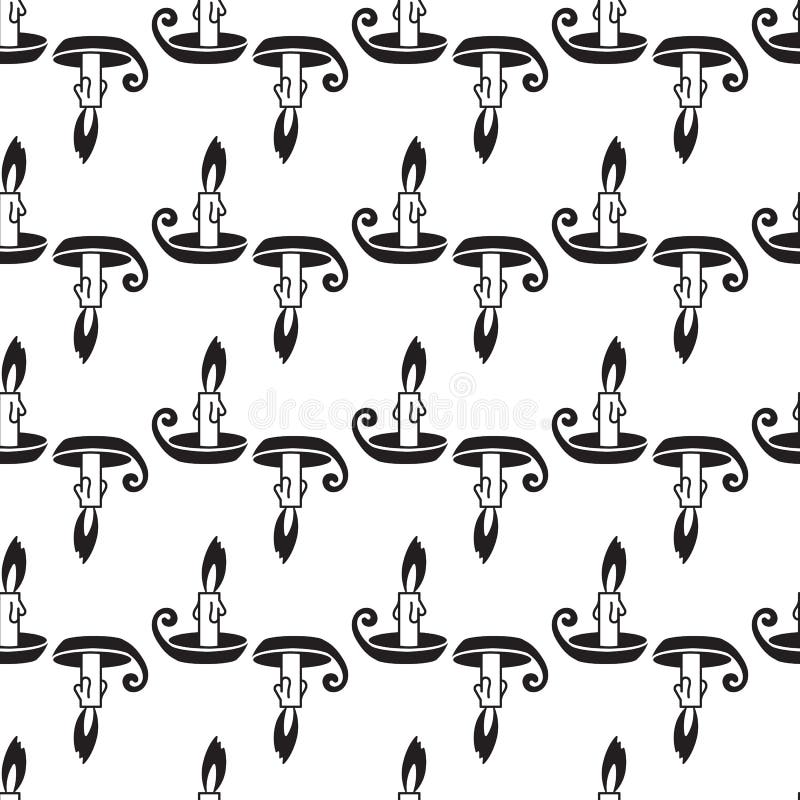 Candle Pattern Seamless Vector Stock Illustration - Illustration of ...