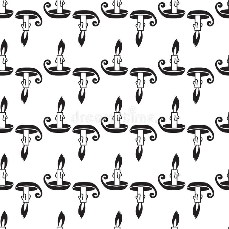 Candle Pattern Seamless Vector Stock Illustration - Illustration of ...