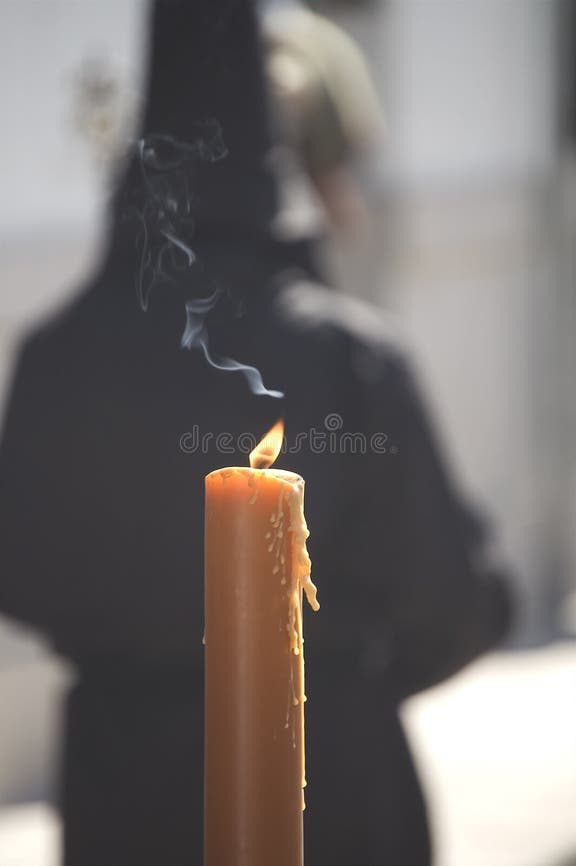 Candle in Procession Holy Week Stock Photo - Image of passion ...