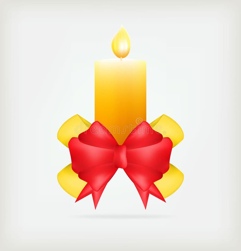 Candle and ribbon stock vector. Illustration of christmas - 27260168