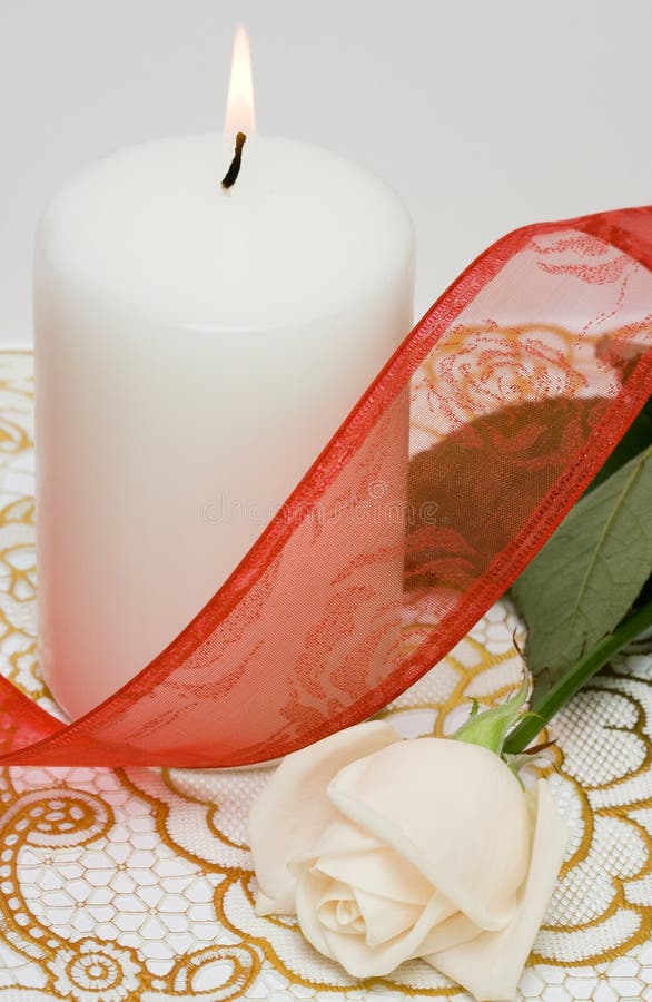Candle with rose stock image. Image of healthy, cosmetic - 7648395