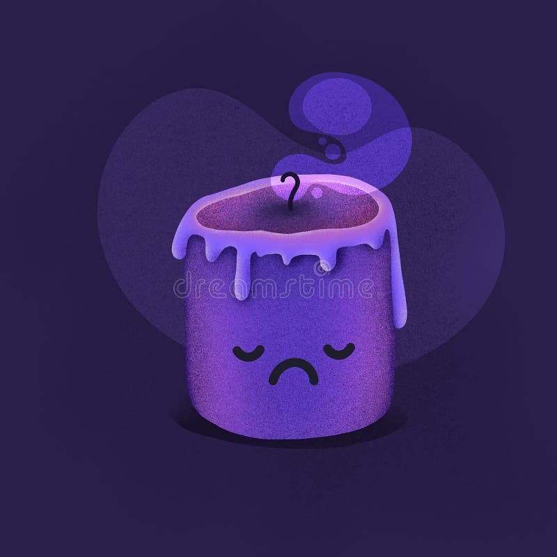 Candle with Sad Expressions Stock Illustration - Illustration of font ...