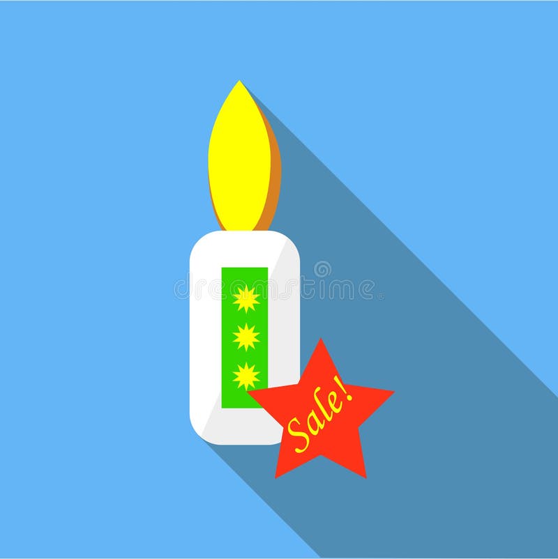 Candle Sale Icon, Flat Style Stock Vector - Illustration of gifts ...