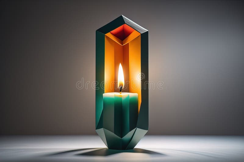 Candle in the Shape of a Crystal. Generative Ai Stock Illustration ...