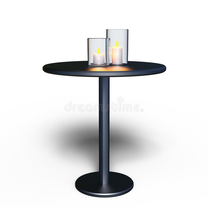 Table, Candle And Book On Round Glossy Icon Stock Vector - Illustration ...
