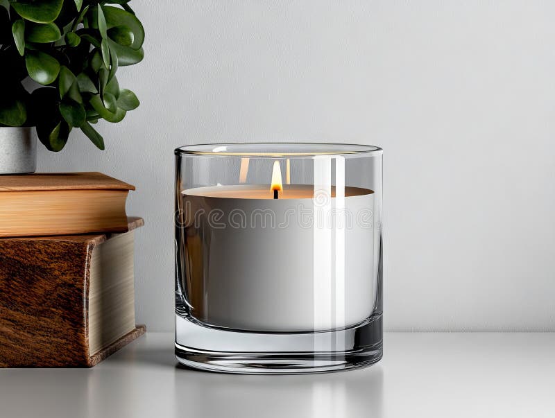 Candle Sitting Top Table Next Stack Books Stock Photos - Free & Royalty ...