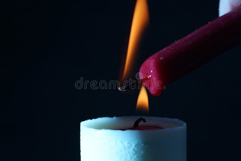Candle with Smoke and Flame Photographed in the Studio with Color Foils ...