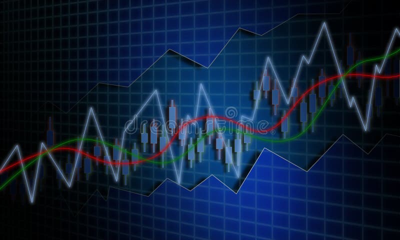 Candle Stick Graph Chart with Indicator Stock Illustration ...