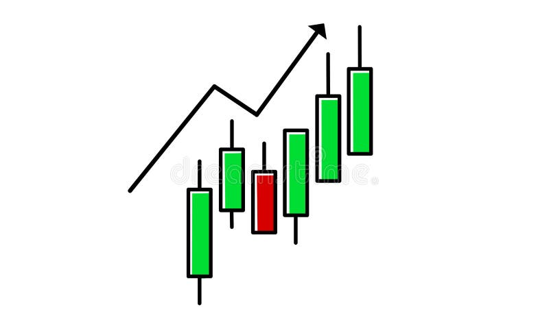 Vector Illustration of the Movement of the Candle Stick Up. Suitable ...