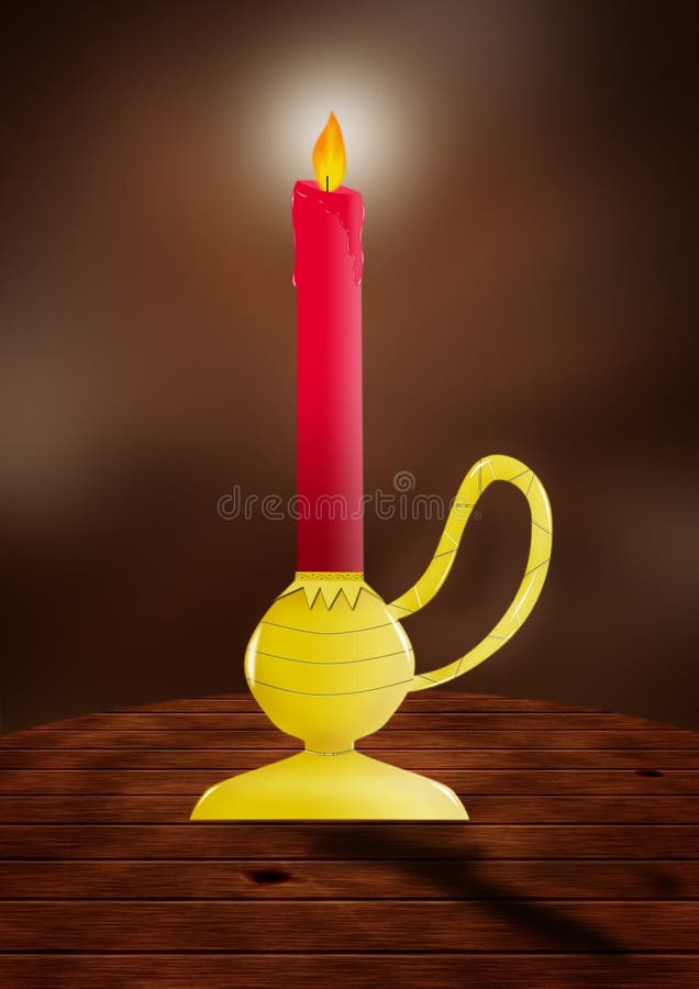 Candle on table stock illustration. Illustration of christmas - 7382525