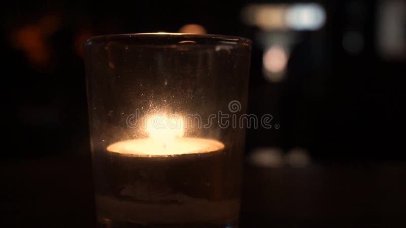 Candle on a Table in a Bar. Stock Footage - Video of fire, glass: 148694194