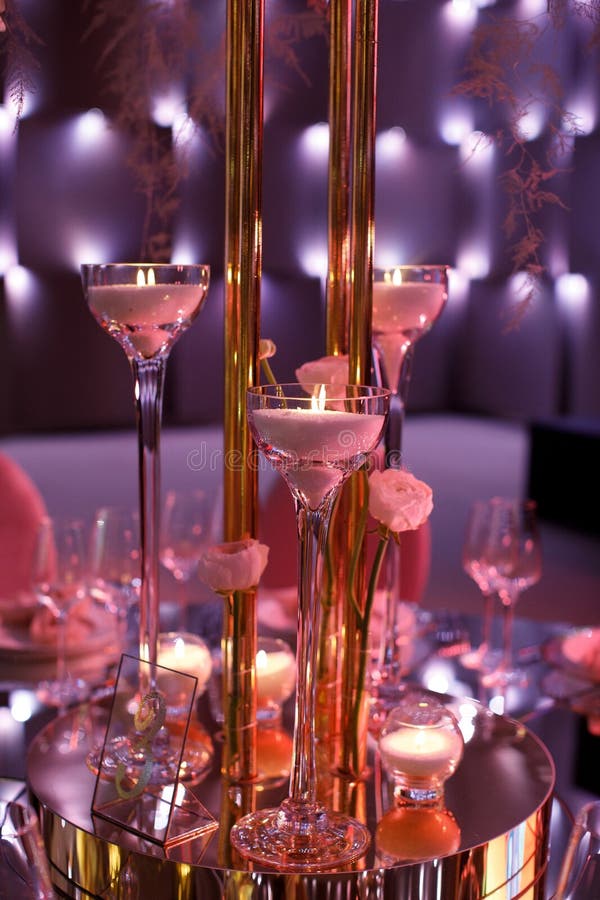 Candle on the Table at the Wedding Party Stock Photo - Image of candle ...