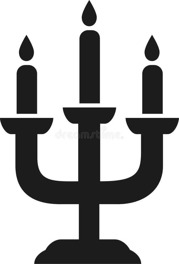 Candleholder with Three Candles Icon Stock Illustration - Illustration ...