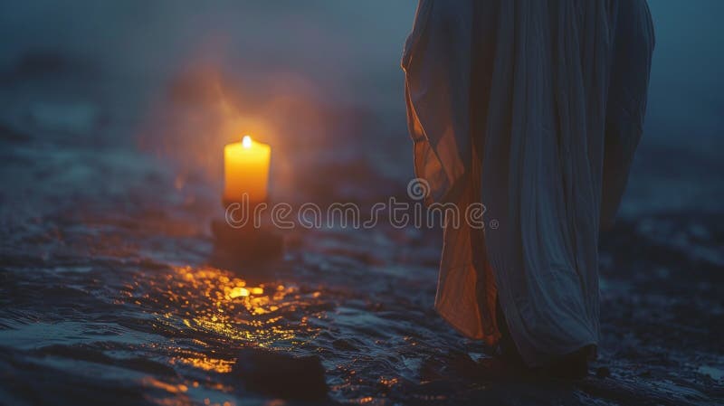 Candlelight Ceremony with Holy Fire in Orthodox Easter Tradition Stock ...