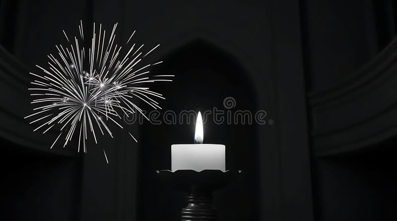 Candlelight Fireworks with Dark Room Stock Image - Image of celebration ...