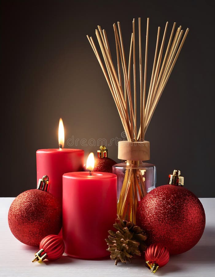 Warm Candlelight and Festive Decorations Creating a Cozy Ambiance for the Holiday Season ...