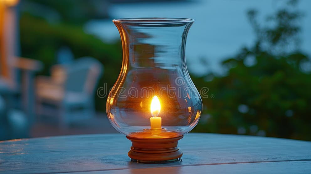 Candlelight Glow: a Serene Outdoor Ambiance Stock Illustration ...