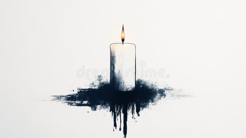 Candlelight Illustration, Simple Candlelight Doodle on White Background ...
