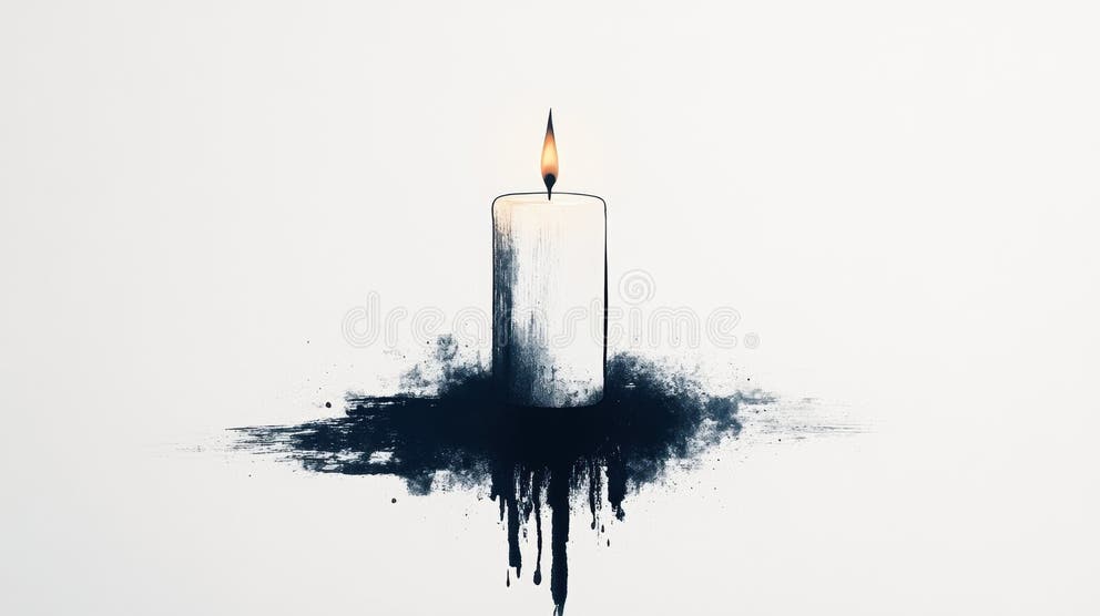 Candlelight Illustration, Simple Candlelight Doodle on White Background ...