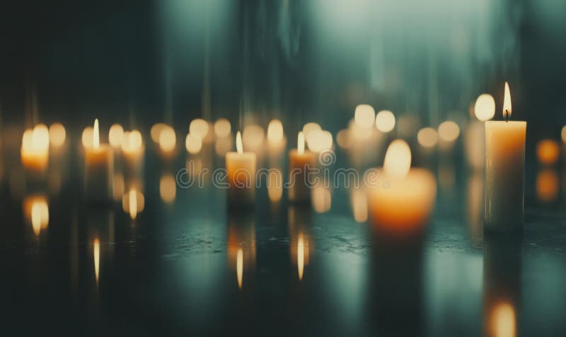 Candlemas. Burning Candles on a Dark Background. Candles in the Church ...